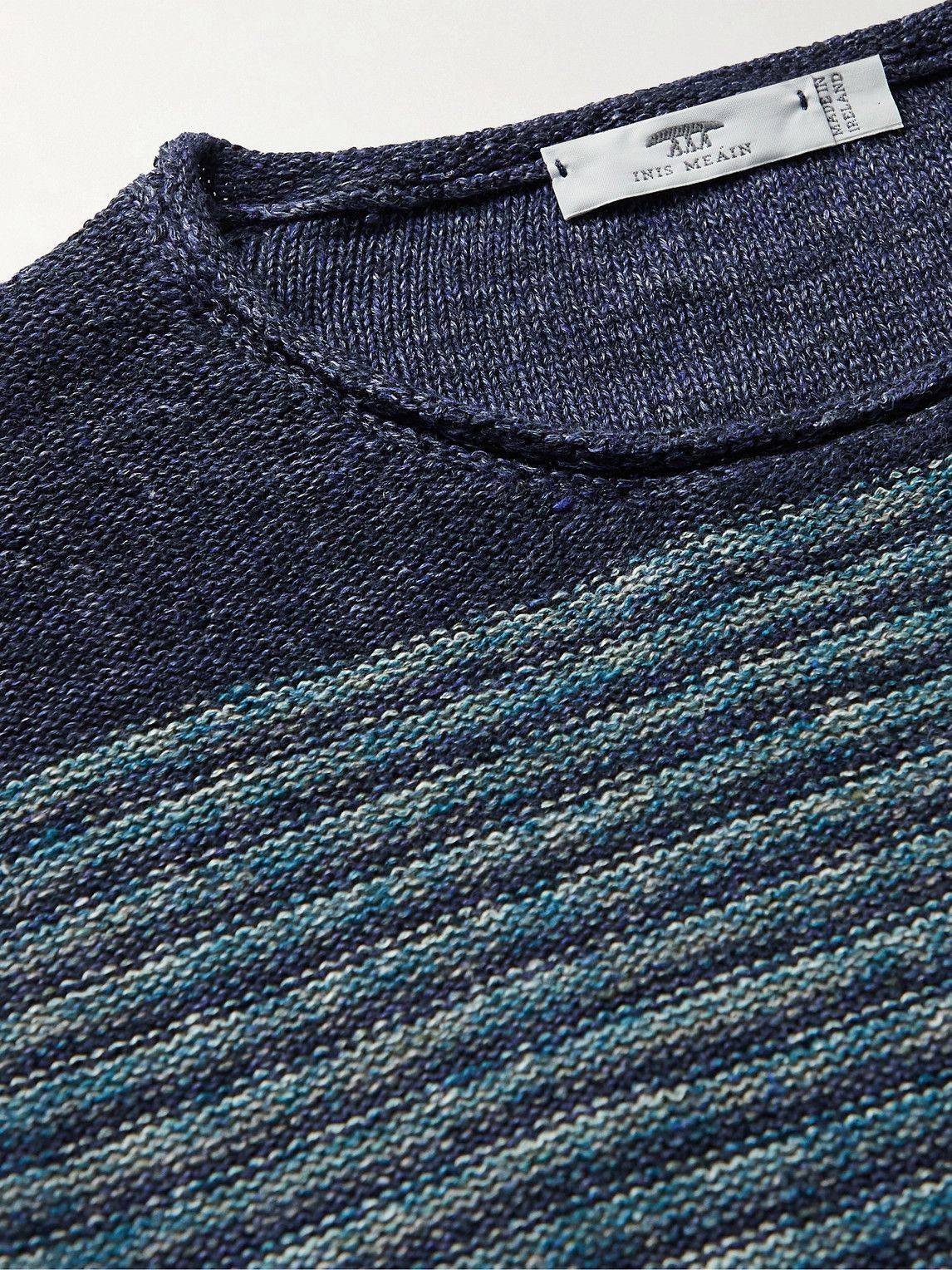 Inis Meáin - Striped Linen Sweater - Blue Inis Meáin