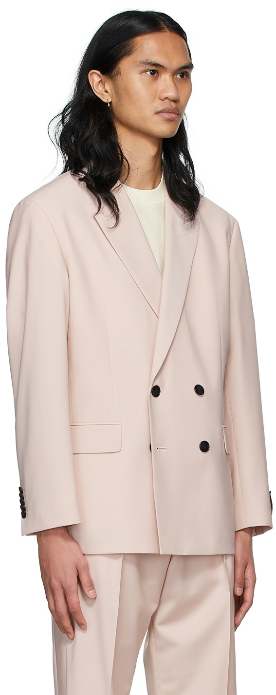 Hugo Pink Virgin Wool Blazer Hugo Boss