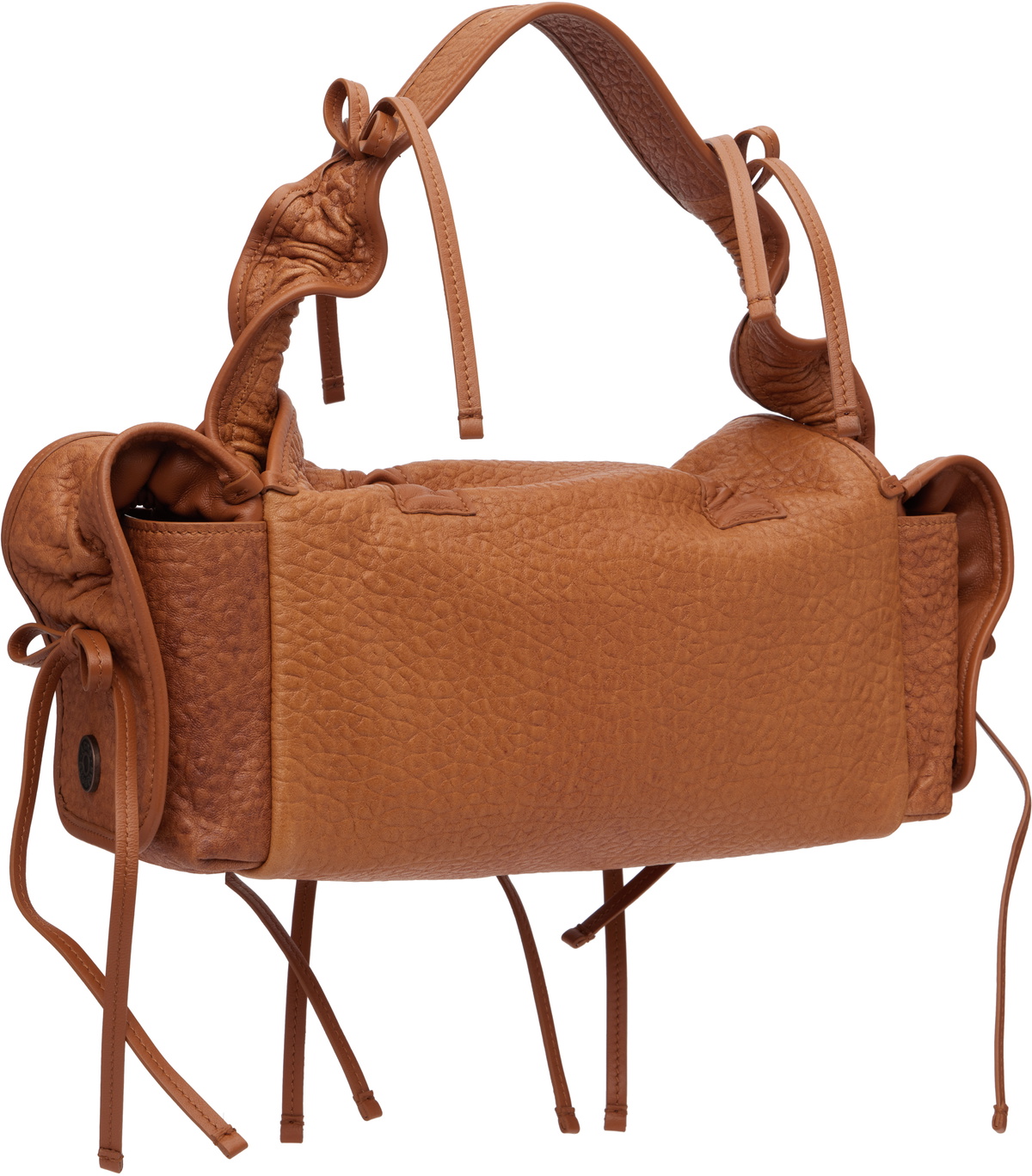 Acne Studios Brown Multipocket Grained Leather Bag Acne Studios