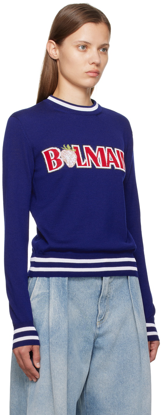 Balmain Blue Strawberry Sweater Balmain