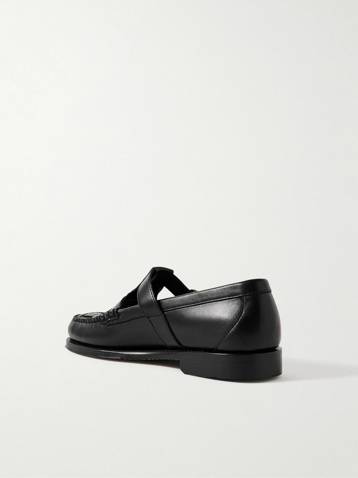 G.H. BASS - Weejuns Heritage Fisherman Leather Loafers - Black G.H ...