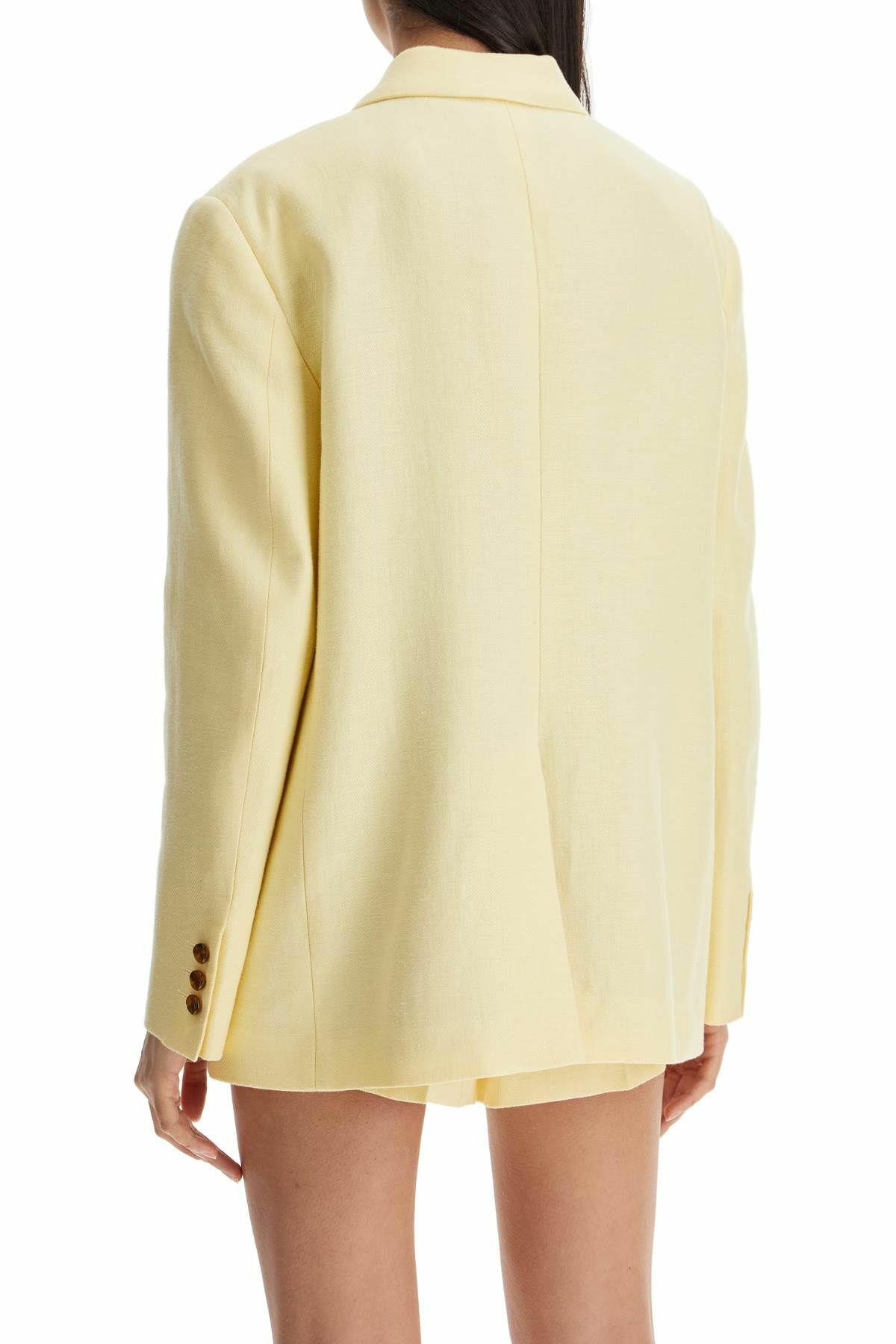 BLAZE MILANO light yellow linen oversized blazer Yellow Blaze Milano
