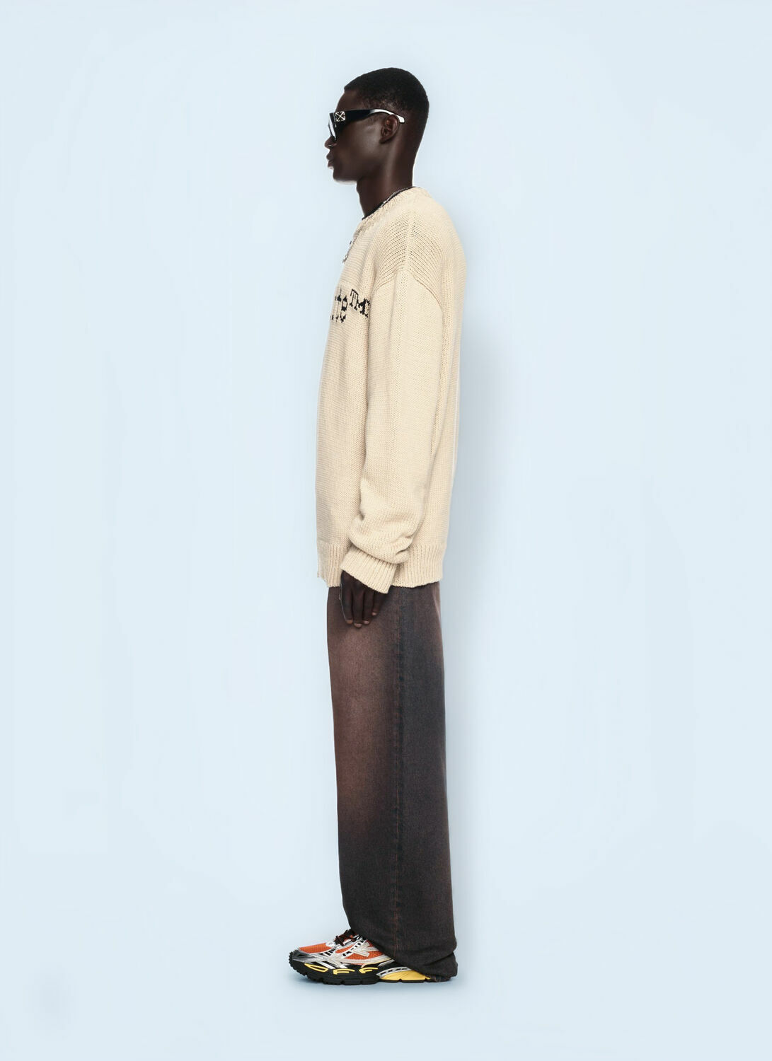 OFF WHITE Big Bookish Chunky Knit Sweater Off-White