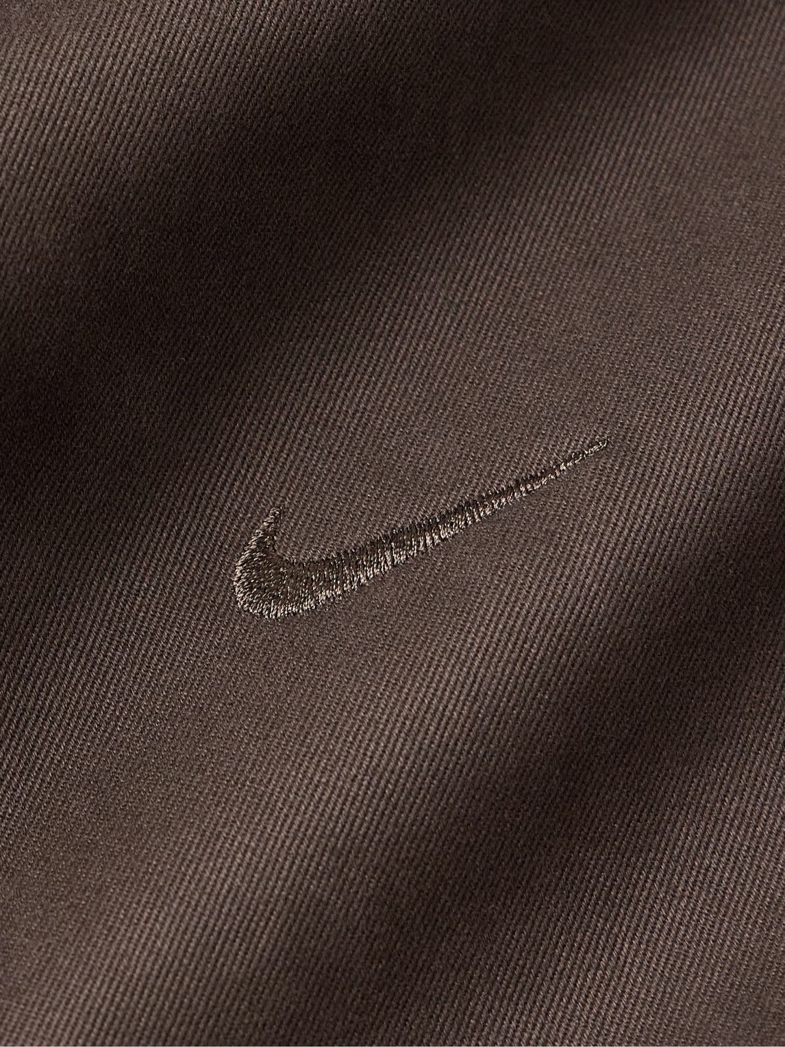 Nike - Logo-Embroidered Cotton-Twill Harrington Jacket - Brown Nike