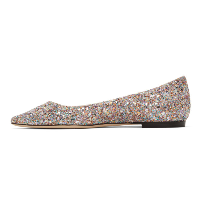 Jimmy Choo Multicolor Glitter Romy Flats Jimmy Choo