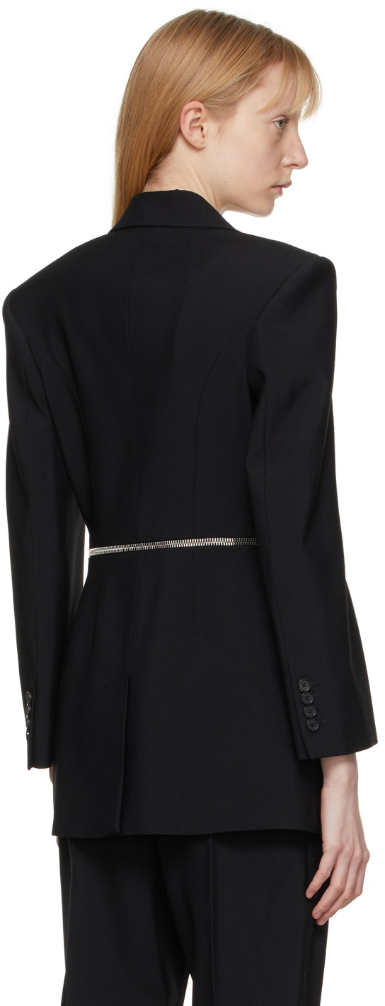 Alexander McQueen Black Zip Slash Blazer Alexander McQueen