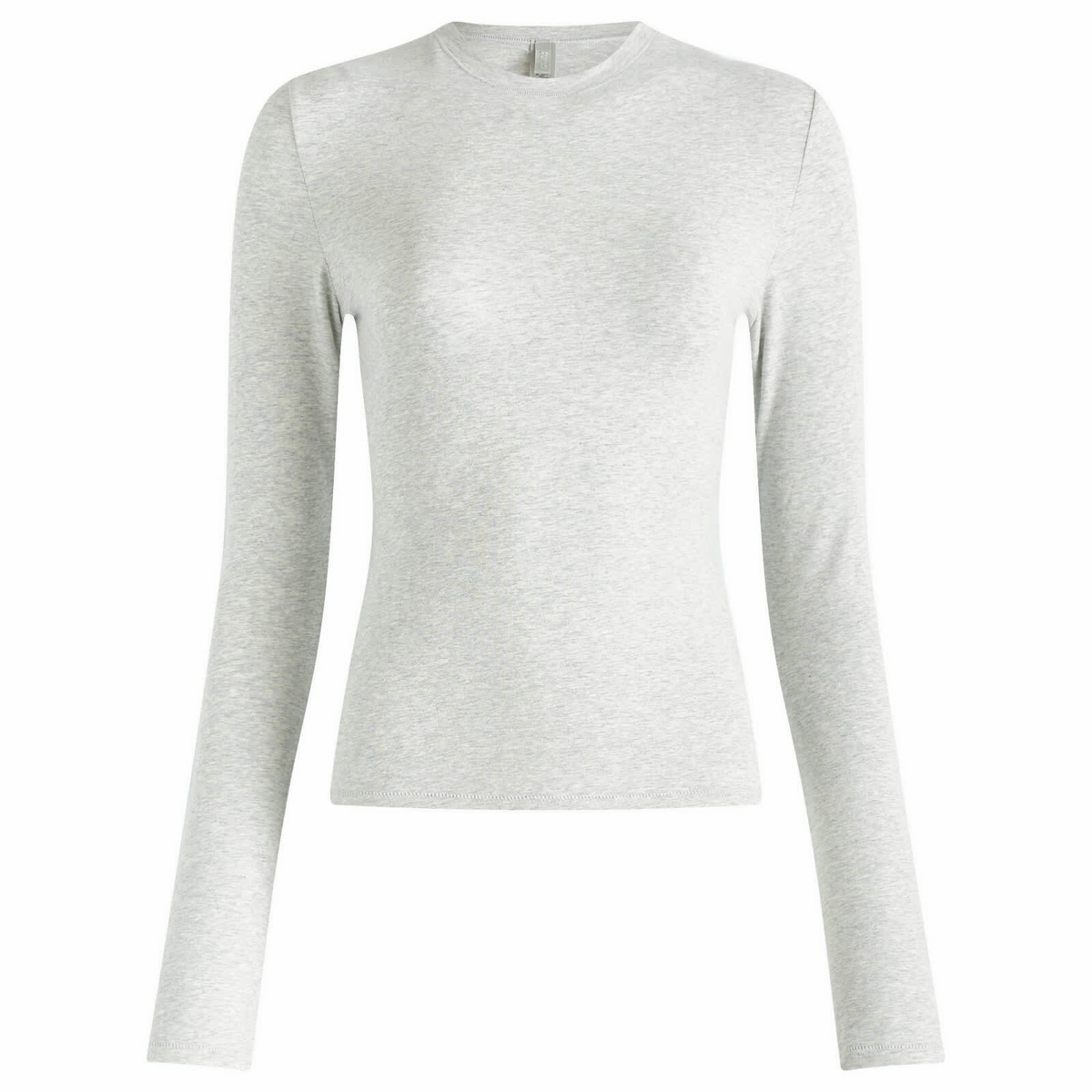 SKIMS Women's Cotton Jersey Long Sleeve T-Shirt in Light Heather Grey SKIMS