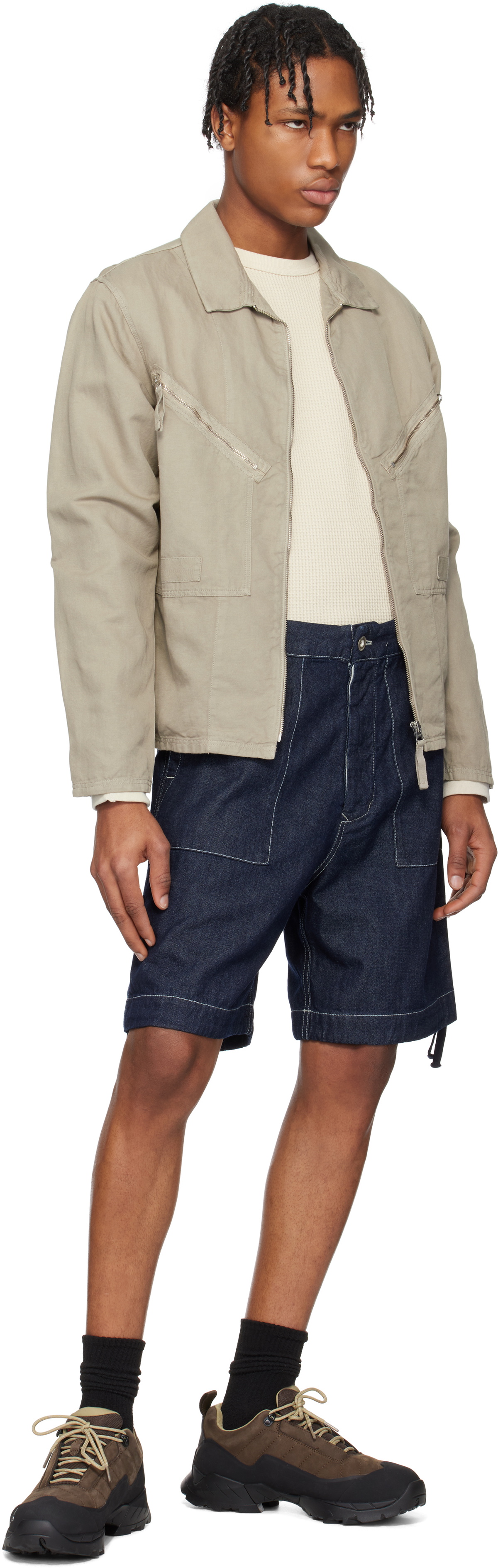 C.P. Company Beige Cotton Linen Full Zip Overshirt C.P. Company