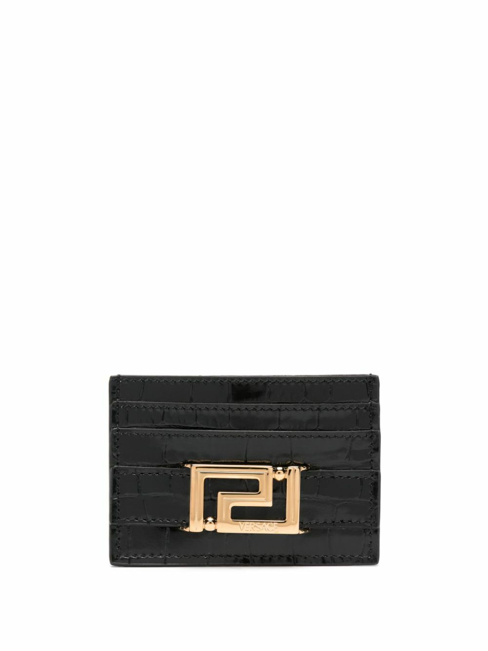 VERSACE - Greca Goddess Leather Credit Card Case Versace