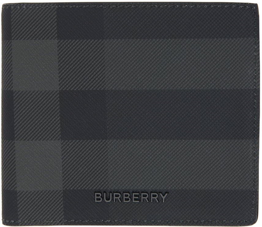 Burberry Black & Gray Check Wallet Burberry