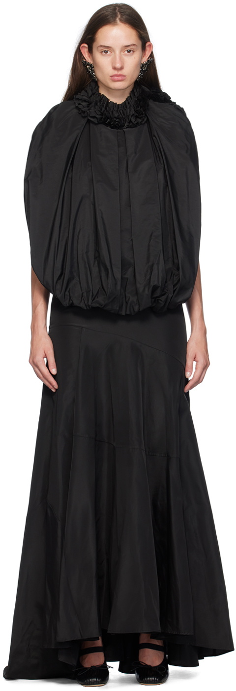 Simone Rocha Black Open Back Bow Balloon Maxi Dress Simone Rocha