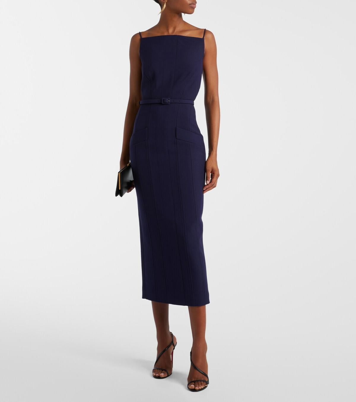 Roland Mouret Belted crêpe midi dress Roland Mouret