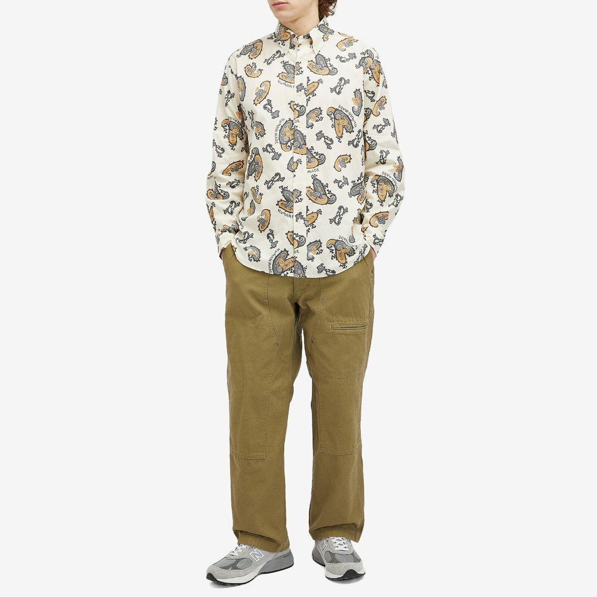 Human Made Men's Paisley Bd Shirt in White Human Made