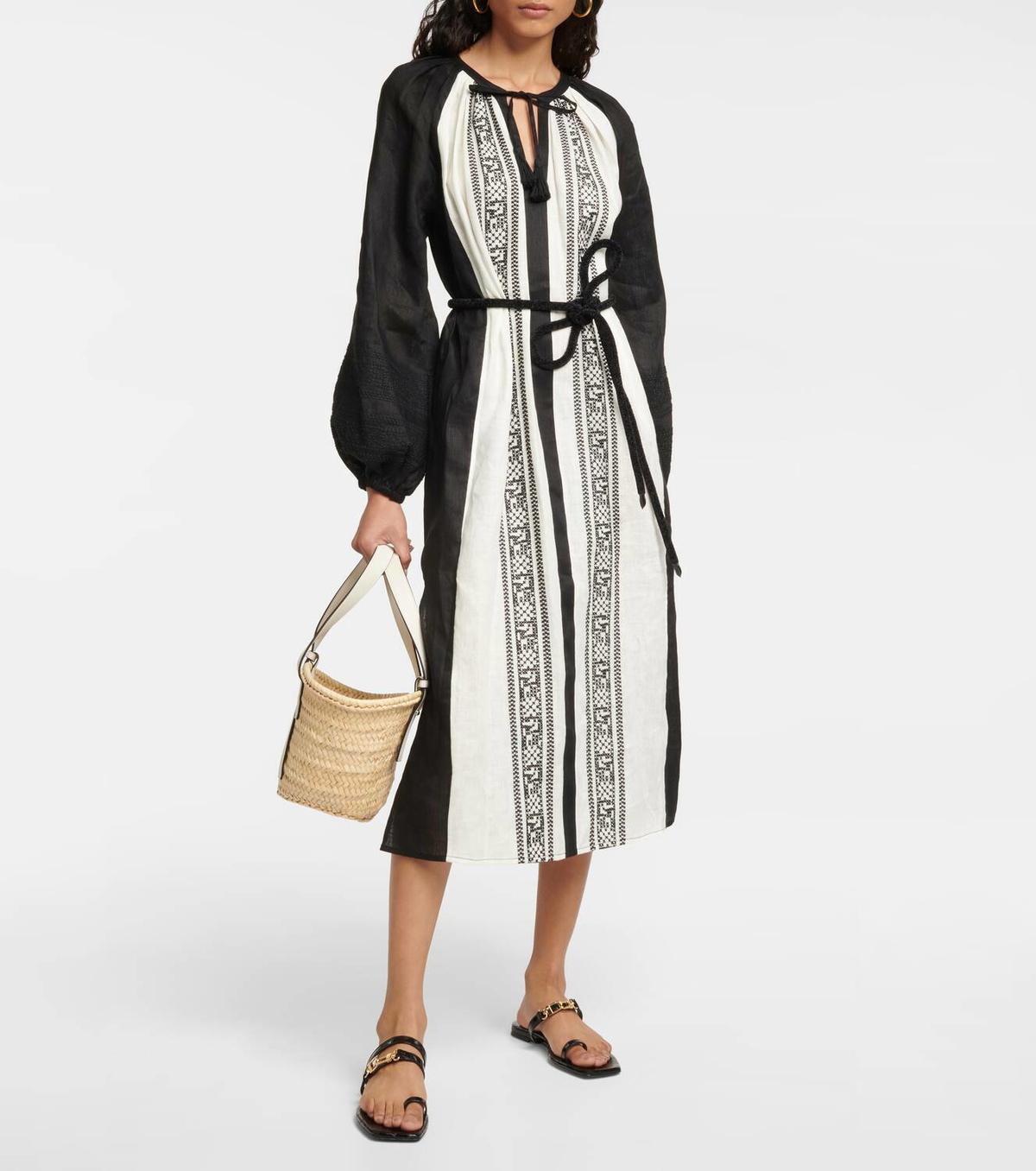 Tory Burch Embroidered linen kaftan Tory Burch