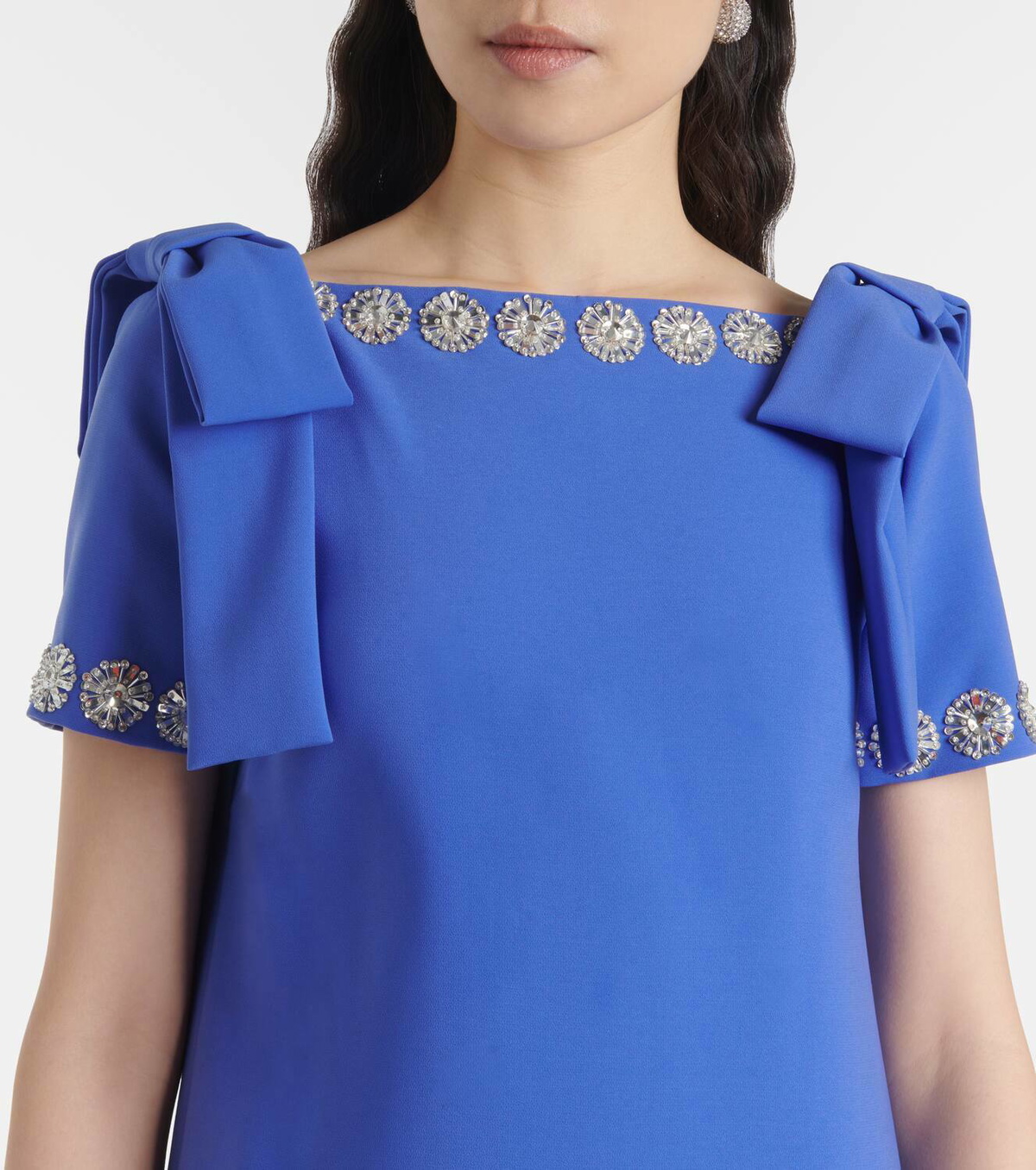 Carolina Herrera Embroidered bow-detail crêpe gown Carolina Herrera