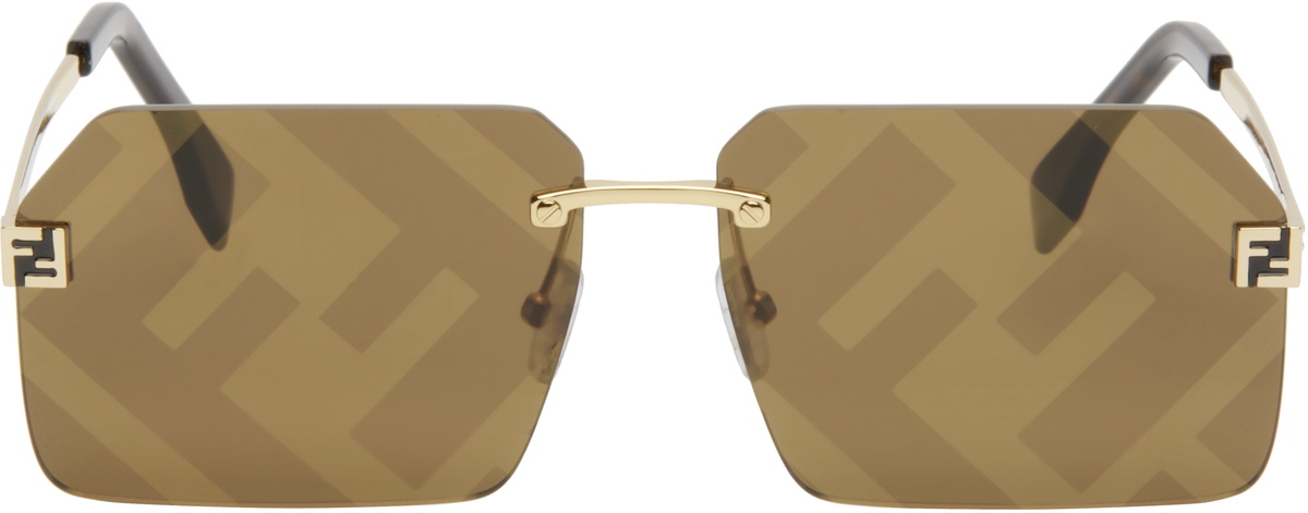 Fendi Gold 'Fendi' Sky Sunglasses Fendi