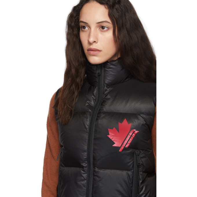 Dsquared2 Black Nylon Logo Puffer Vest Dsquared2