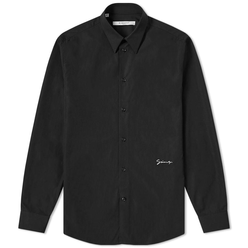 Givenchy Signature Logo Poplin Shirt Black & White Givenchy
