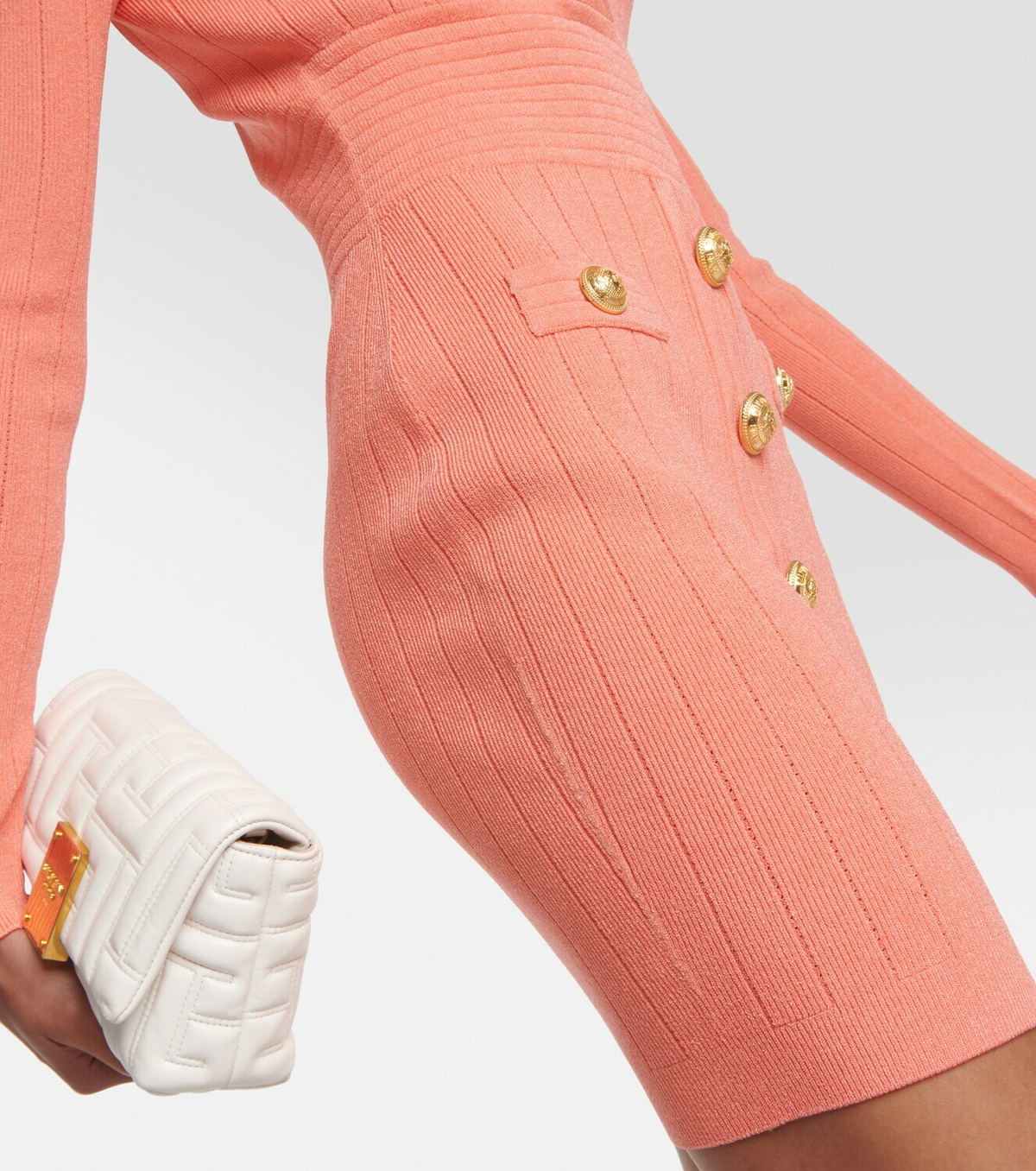 Balmain Ribbed V-neck mini dress Balmain