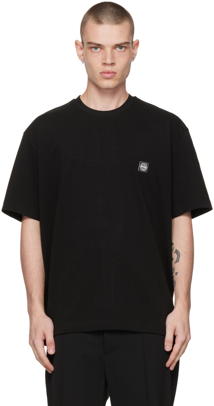 Solid Homme Black Embroidered Back T-Shirt Solid Homme