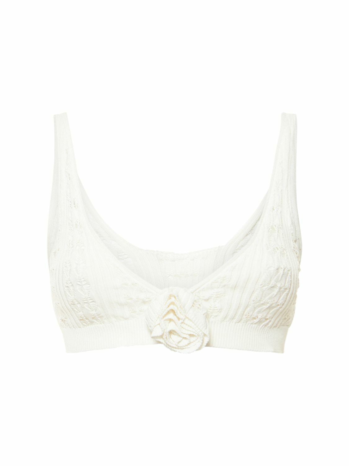 BLUMARINE Viscose & Cotton Pointelle Knit Twin Set Blumarine