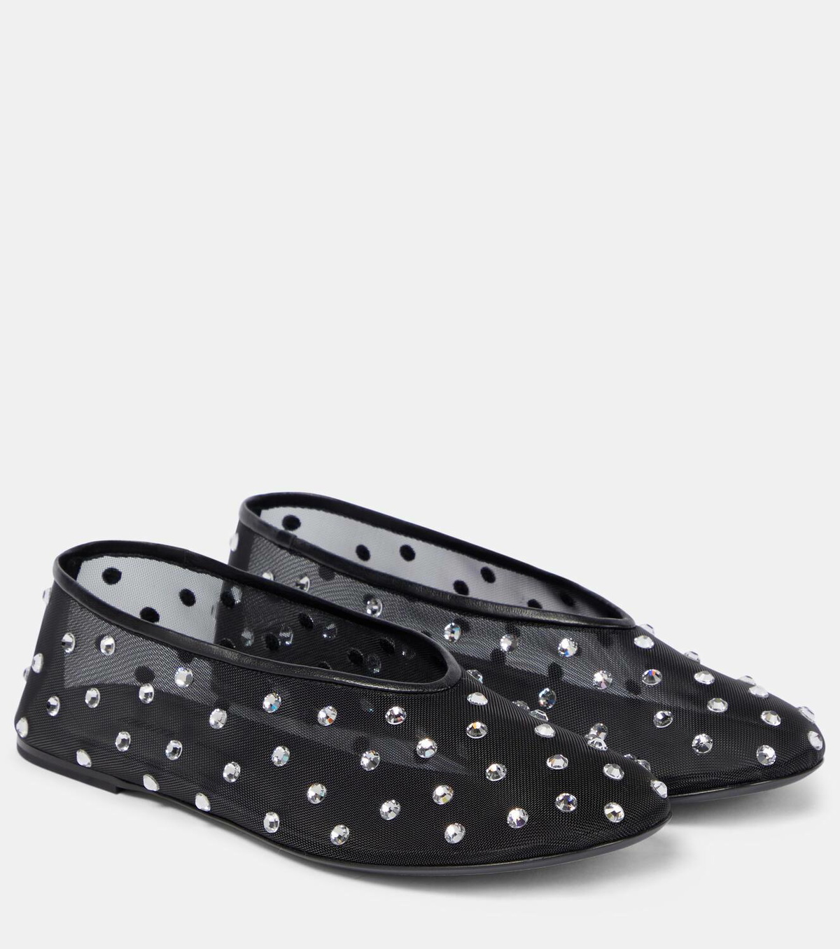 Khaite Marcy crystal-embellished ballet flats Khaite