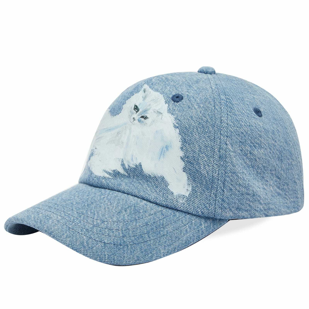 Acne Studios Women's Carily Denim Cat Cap in Mid Blue Acne Studios