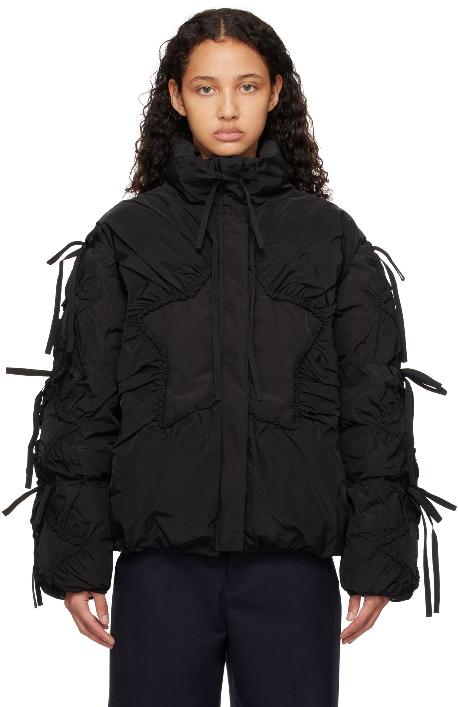 Sandy Liang Black Etoile Puffer Jacket Sandy Liang