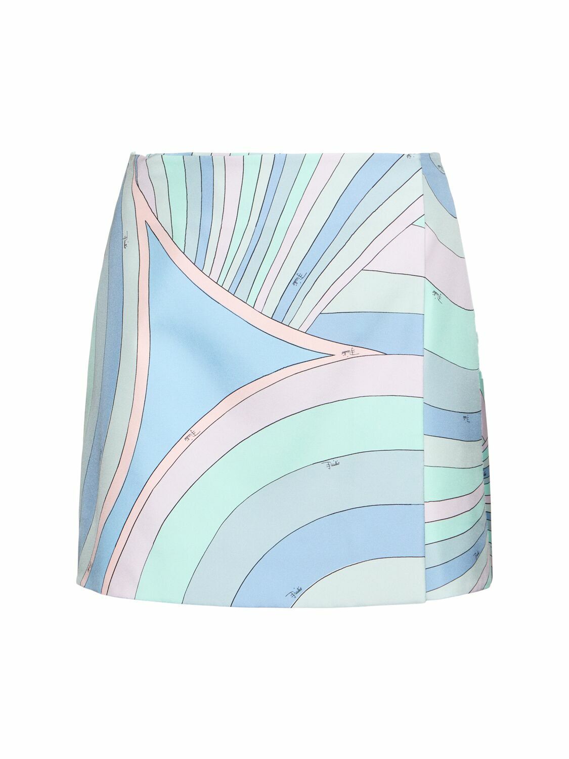 PUCCI Printed Silk Twill Mini Wrap Skirt Emilio Pucci