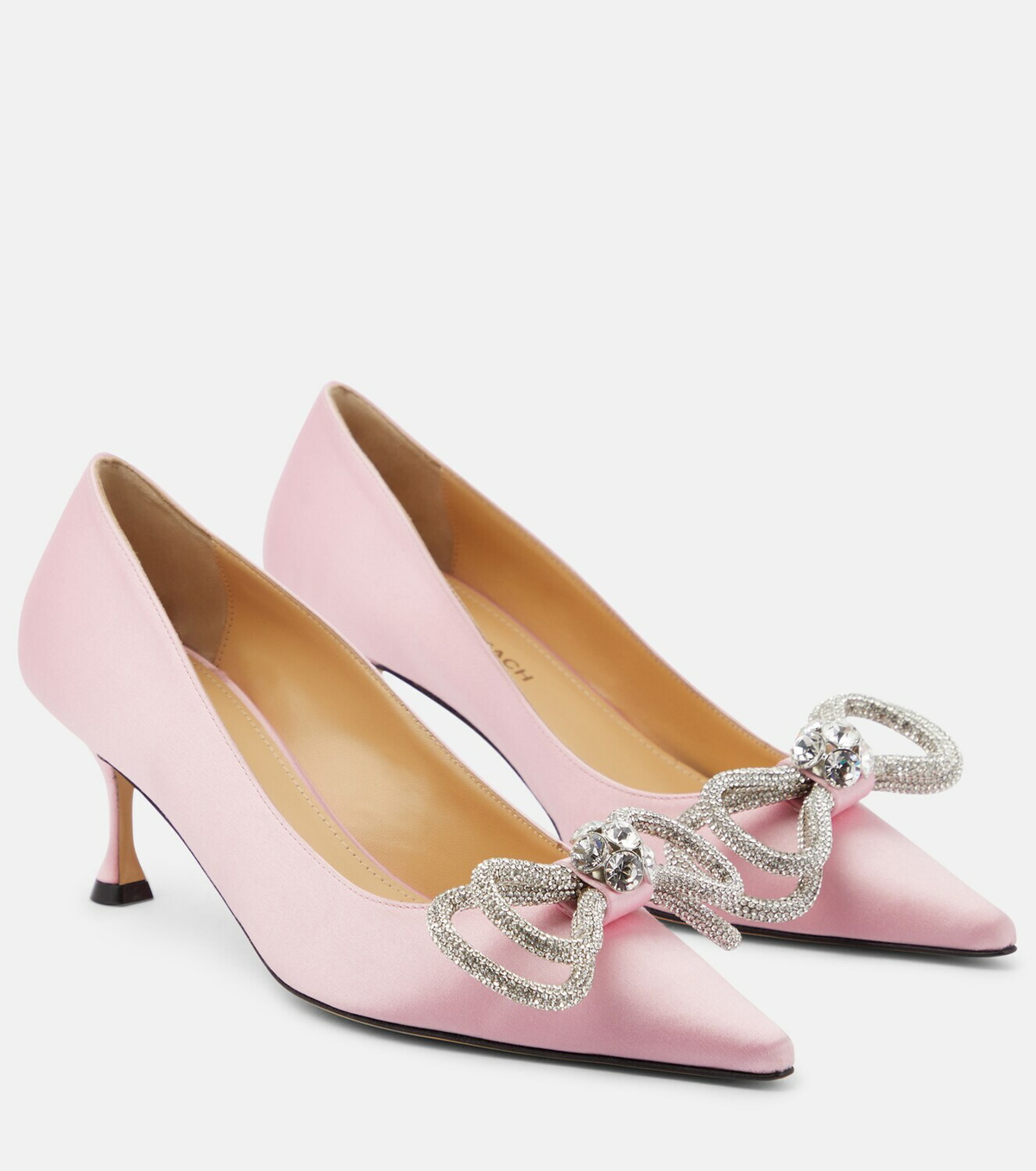 Mach & Mach Double Bow embellished satin pumps MACH & MACH