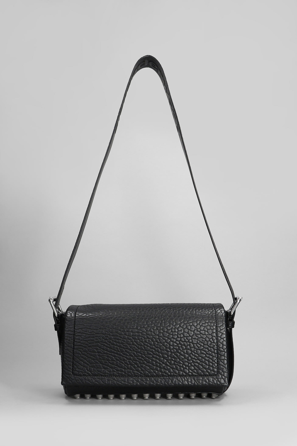 Alexander Wang Medium Flap Shoulder Bag In Black Leather Alexander Wang