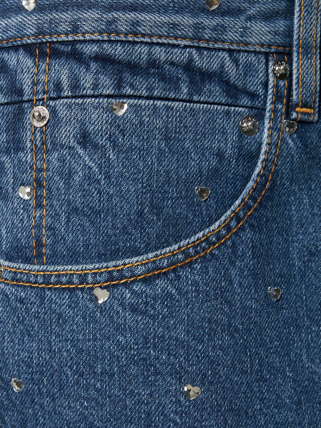 MACH & MACH - Embellished Cotton Denim Straight Jeans MACH & MACH