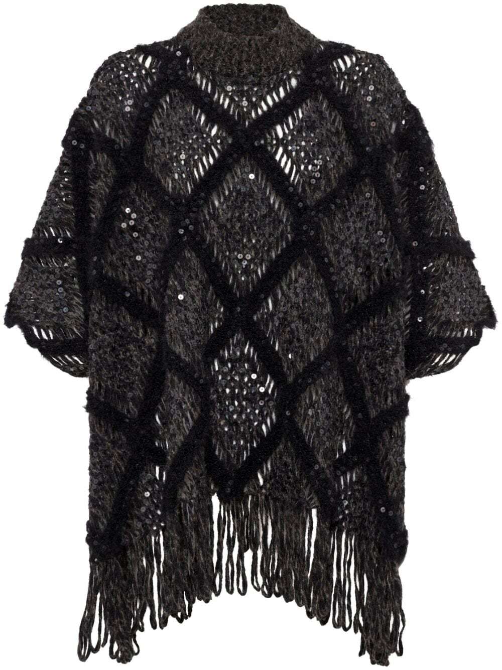 BRUNELLO CUCINELLI - Wool Turtle-neck Poncho Brunello Cucinelli