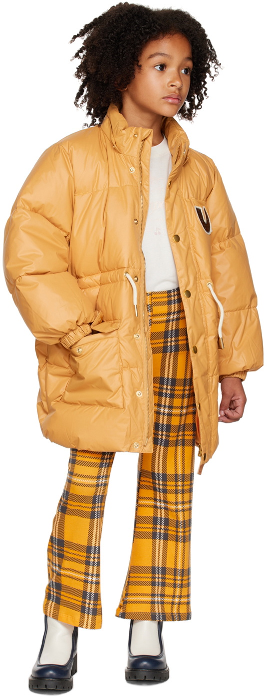 Mini Rodini Kids Yellow Check Trousers Mini Rodini