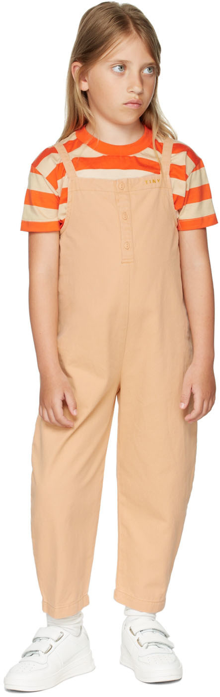 TINYCOTTONS Kids Orange Solid Jumpsuit