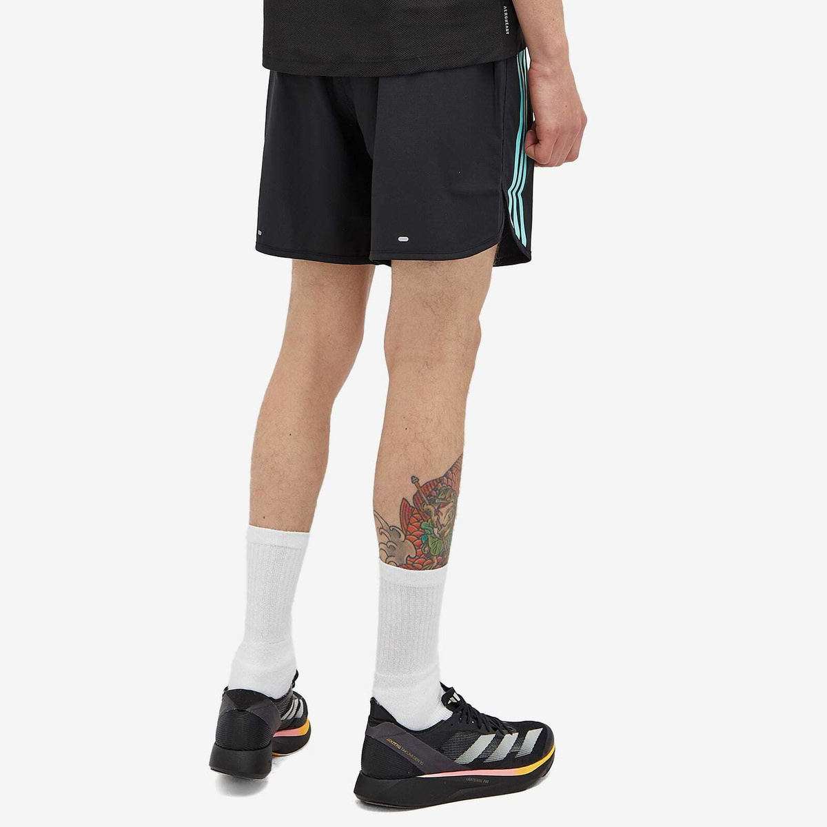 Adidas Men's OTR E 3 Stripe Short in Black/Flash Aqua adidas