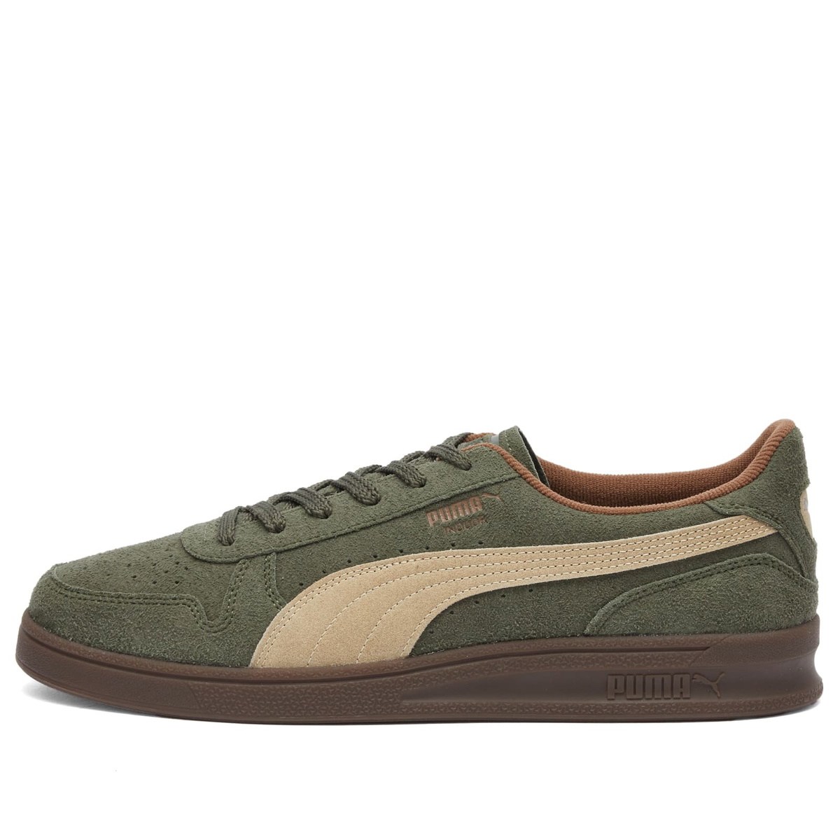 Puma Men's Indoor R-Suede in Dark Olive/Prairie Tan Puma