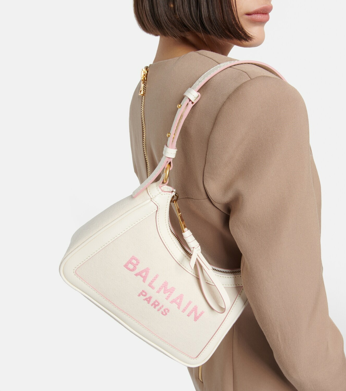 Balmain - Small logo canvas shoulder bag Balmain