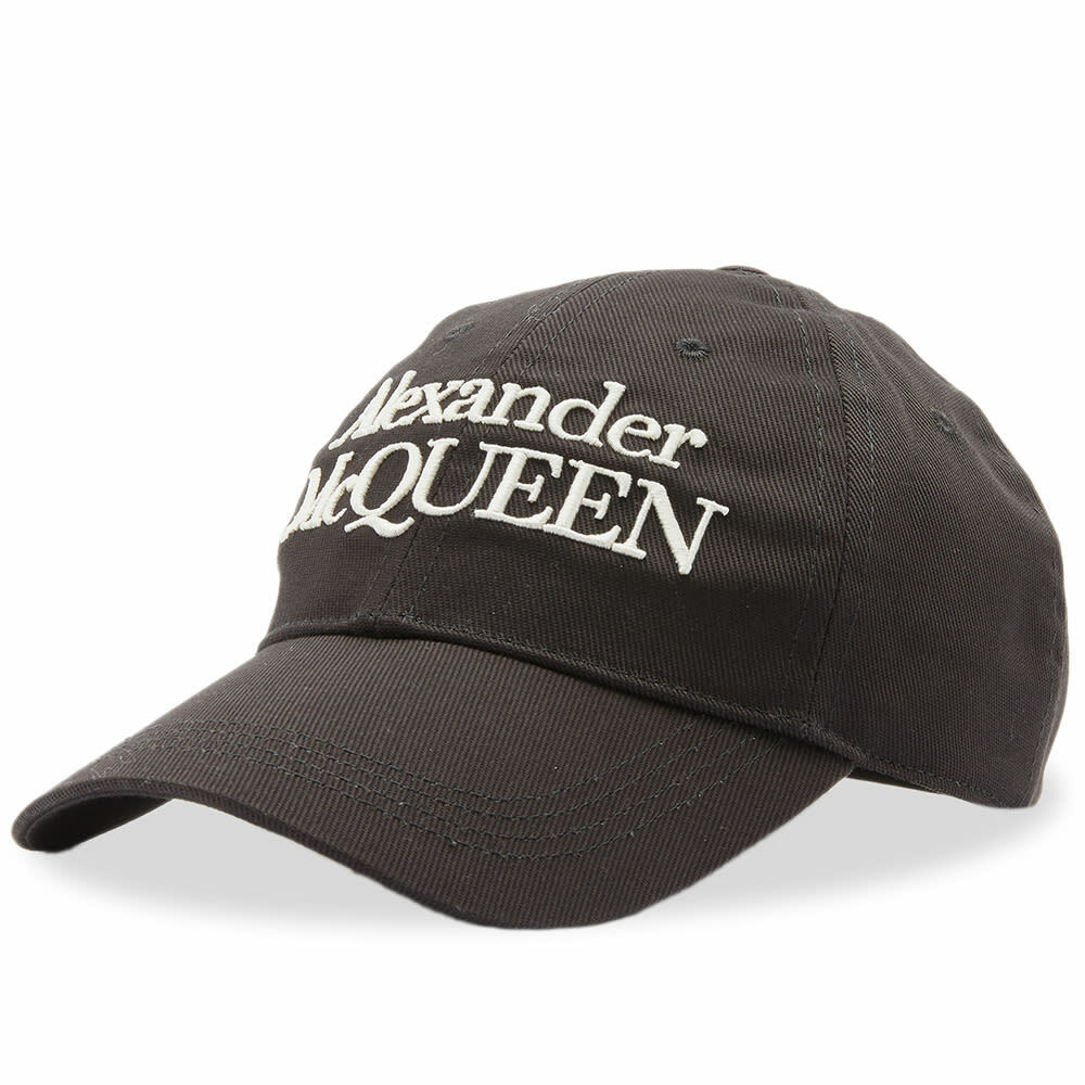 Alexander McQueen Men's Embroidered Logo Cap in Black/Ivory Alexander ...