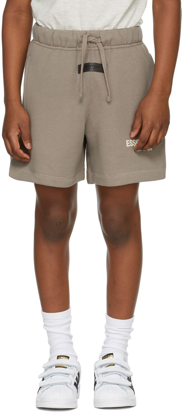 Essentials Kids Taupe Logo Shorts Essentials