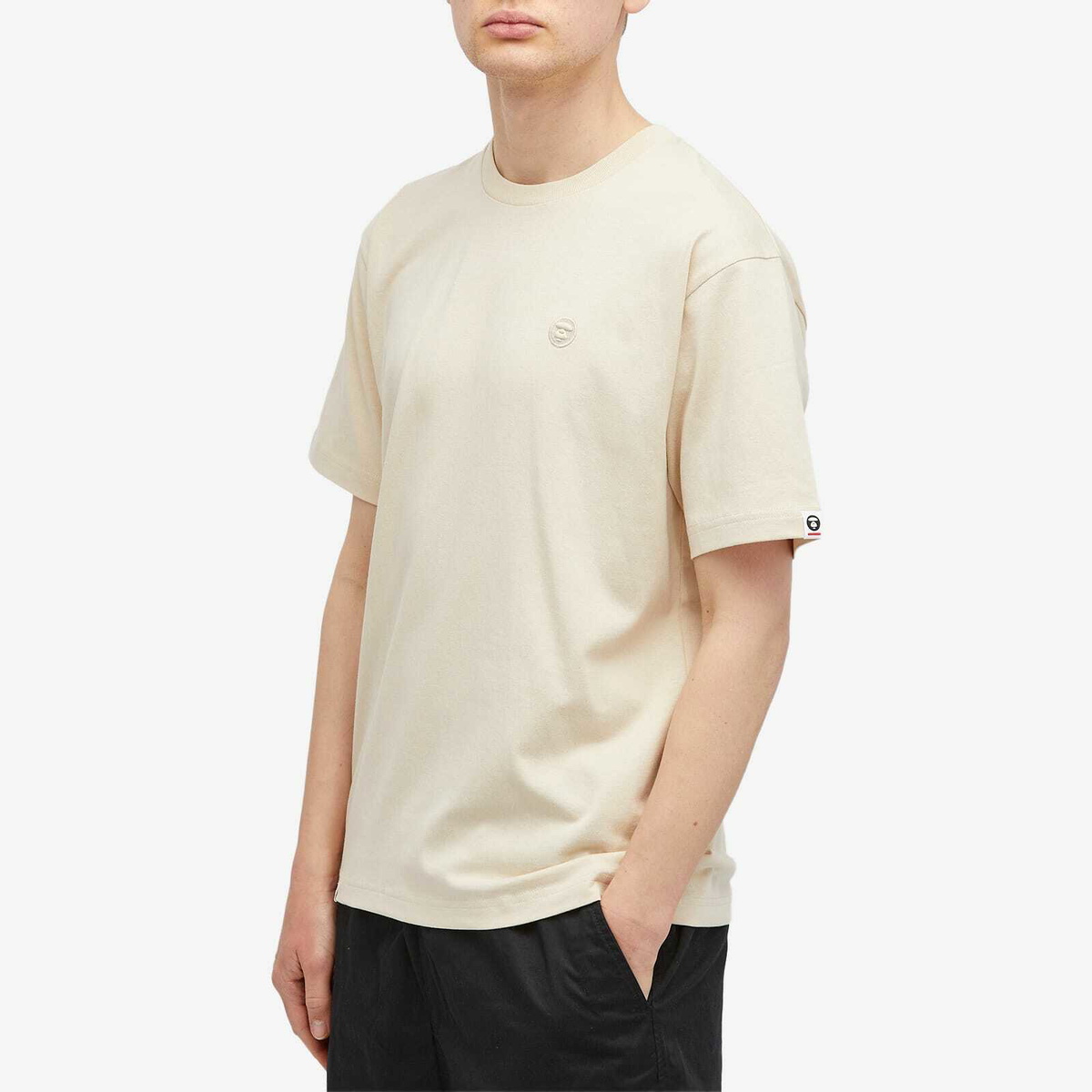 Men's AAPE One Point T-Shirt in Light Beige AAPE by A Bathing Ape