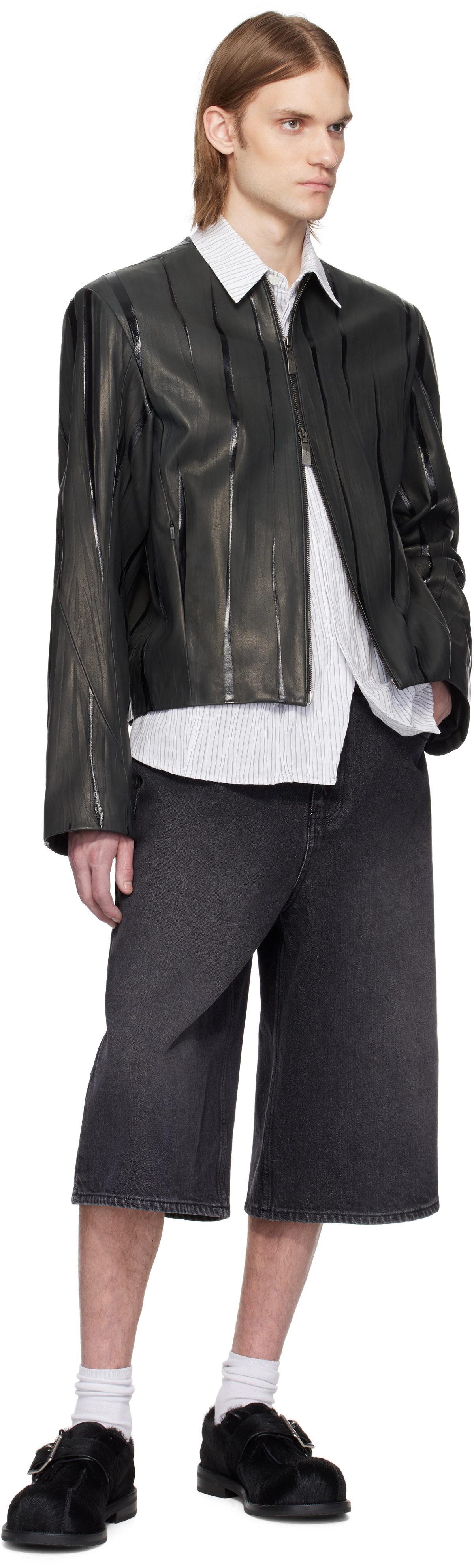 ADER error Black Product. 14 Leather Jacket ADER error