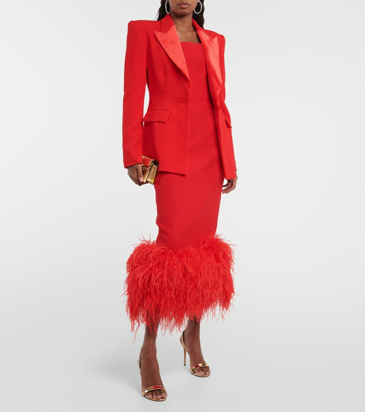Alex Perry Priestly velvet-trimmed crêpe blazer Alex Perry