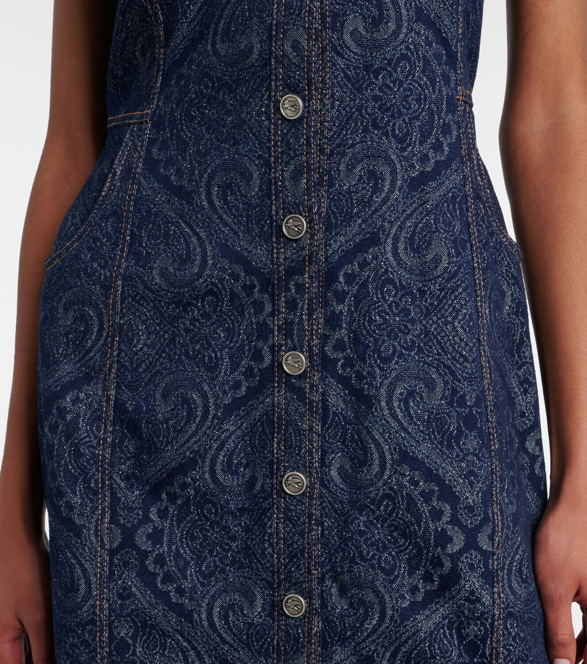 Etro Printed denim midi dress Etro