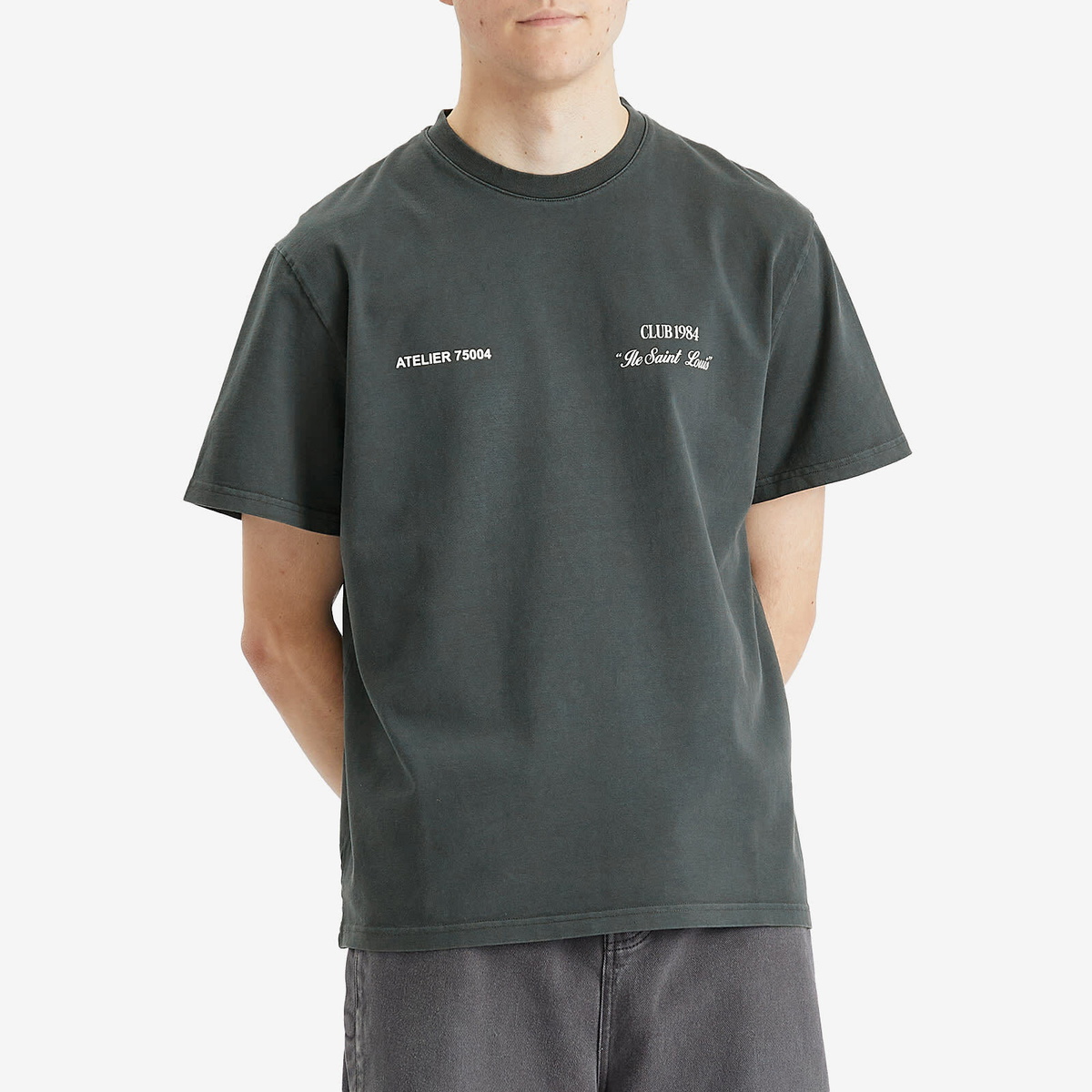 Club 1984 Men's Signature T-Shirt in Washed Grey Club 1984