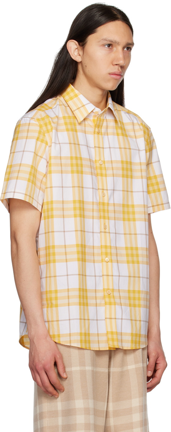 Burberry Yellow Check Shirt Burberry