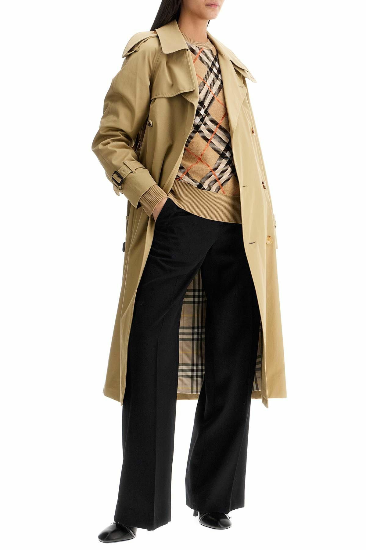 BURBERRY double-breasted trench coat with Beige Burberry