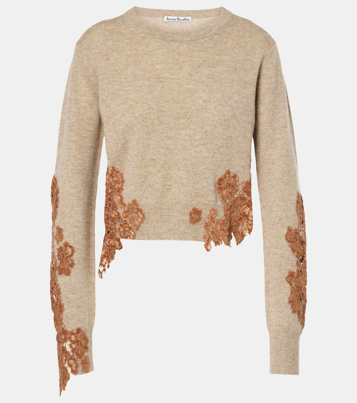 Acne Studios Lace-trimmed wool sweater Acne Studios