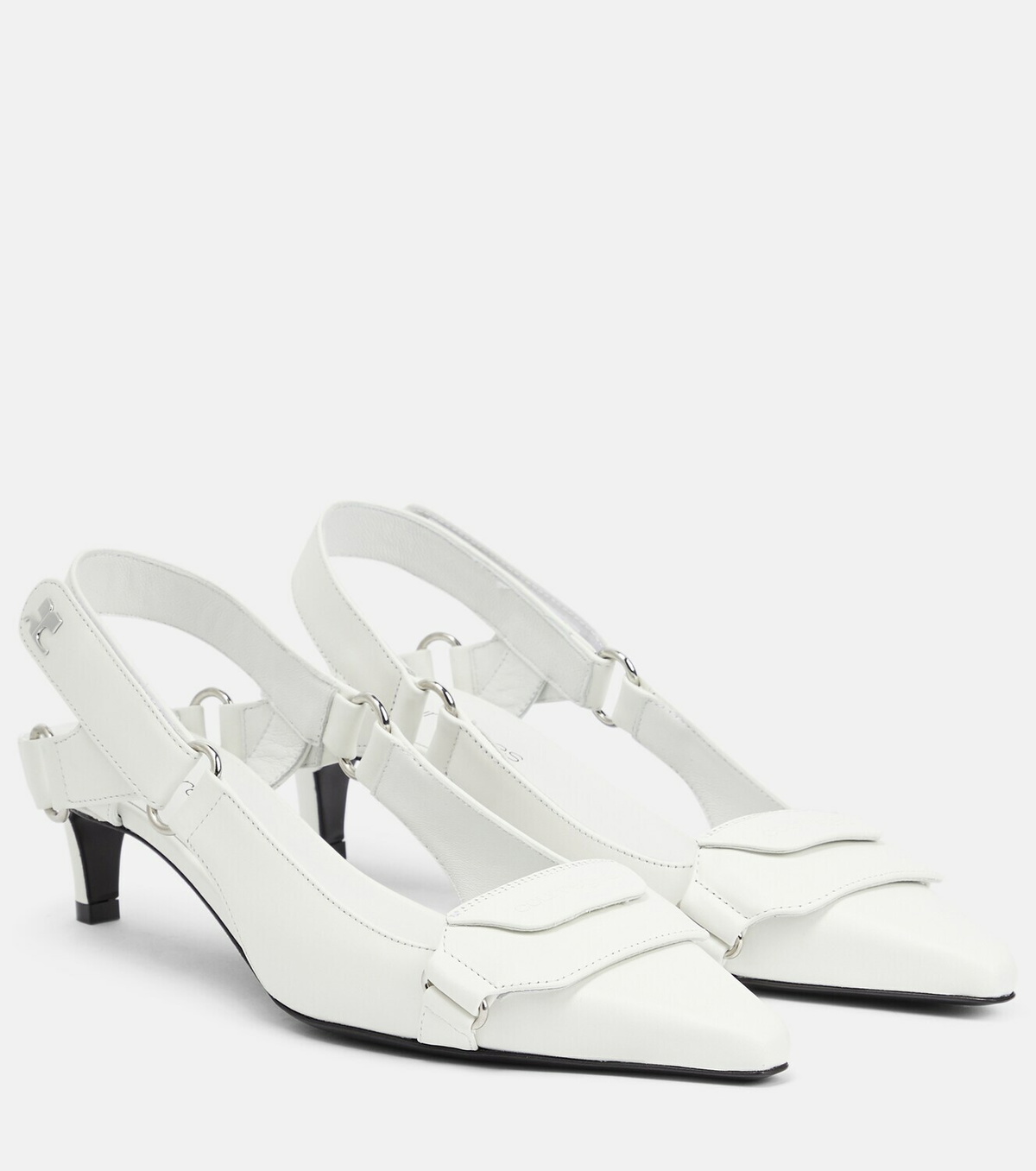 Courreges - Racer leather slingback pumps Courreges