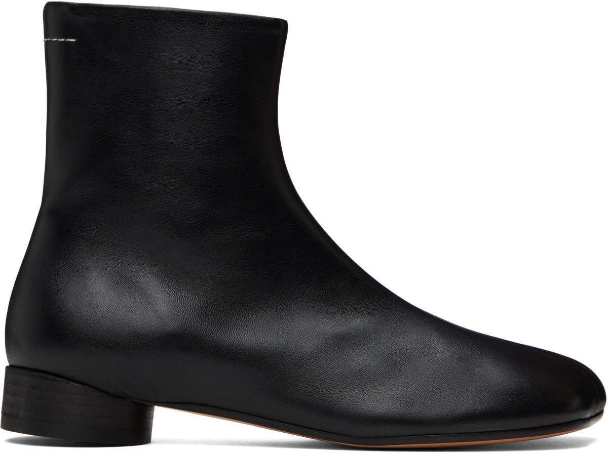 MM6 Maison Margiela Black Anatomic Ankle Boots MM6 Maison Margiela